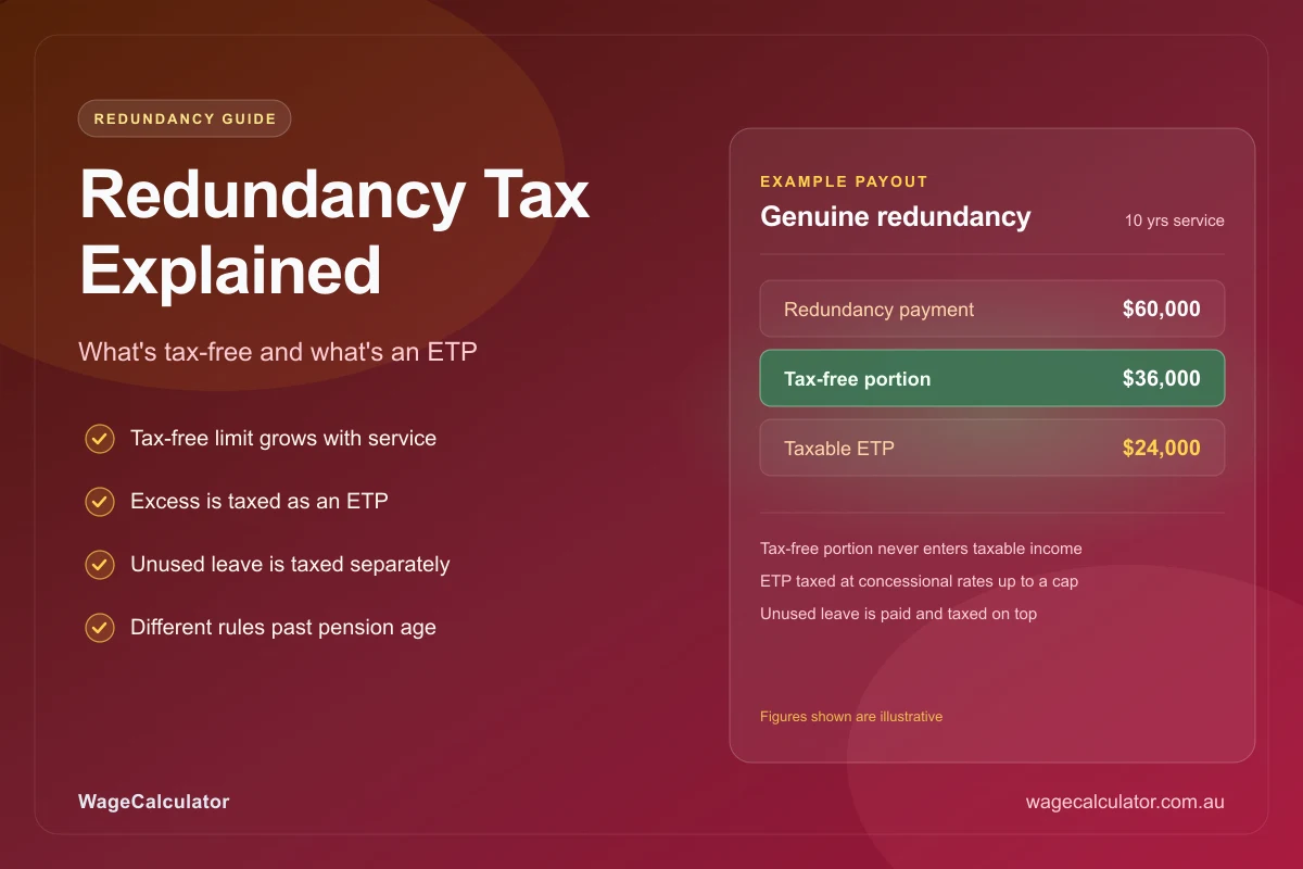 Genuine Redundancy Tax: Tax-Free Limit & ETP Explained | Wage Calculator